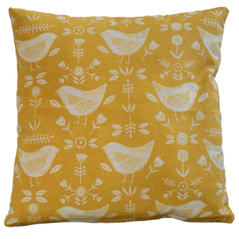 Scandi Geometric Birds Cushion - Linen Loft