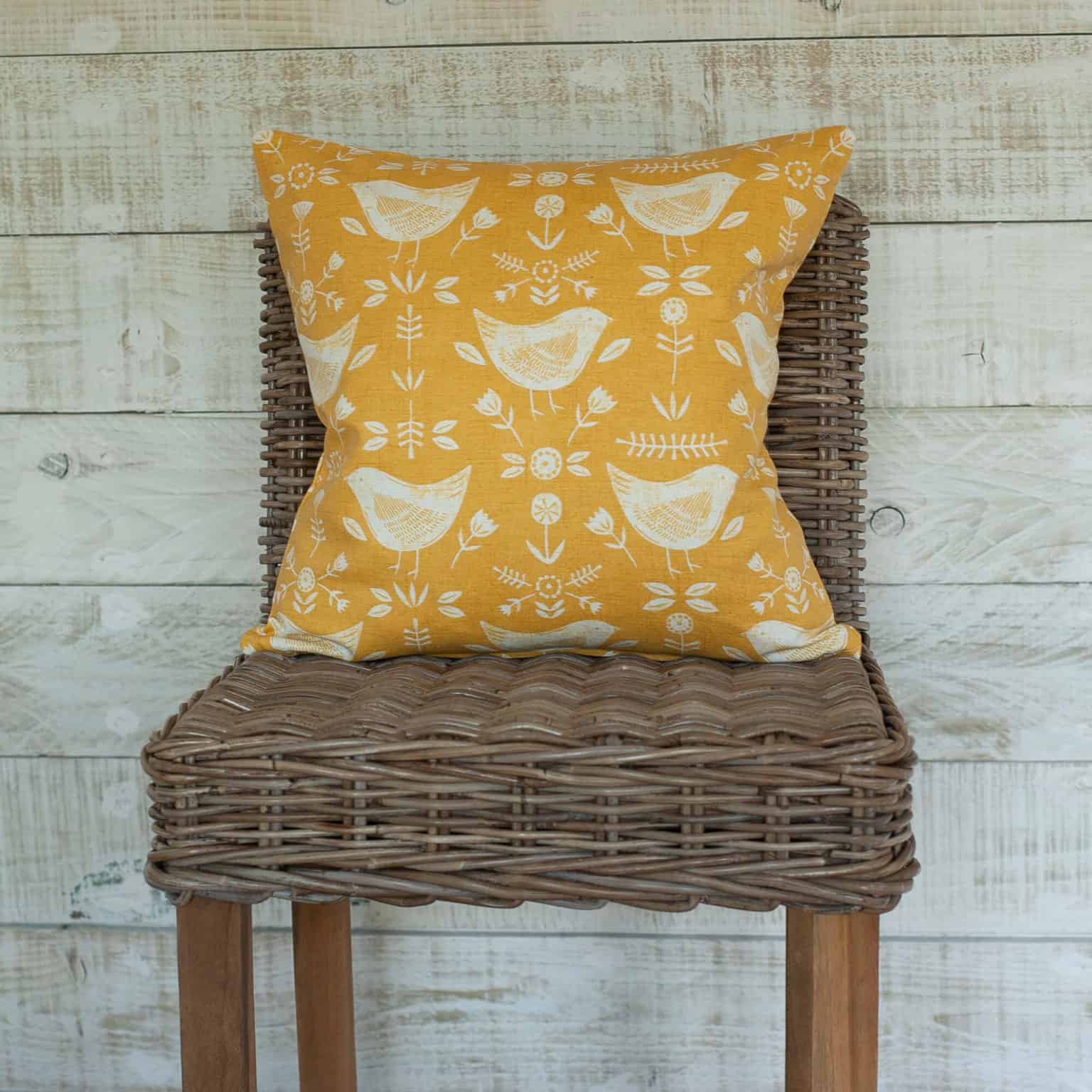 Scandi Geometric Birds Cushion - Linen Loft