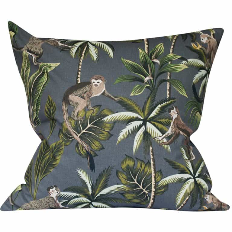 Extra-Large Saimiri Monkey Cushion in Grey - Linen Loft