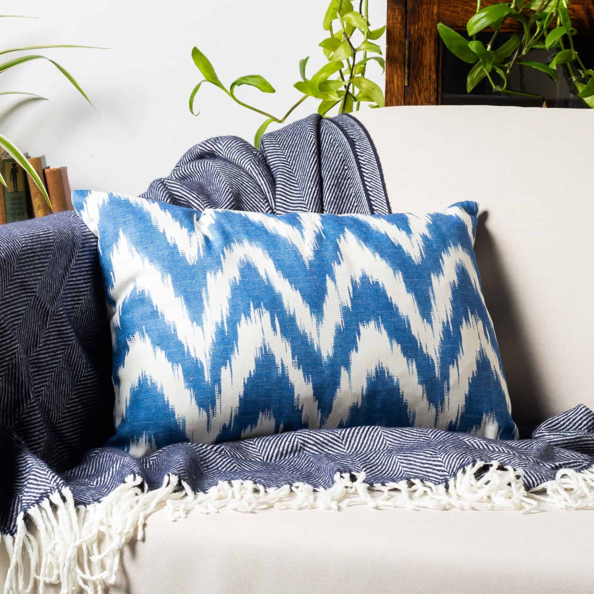 Amalfi Chevron Boudoir Cushion - Linen Loft