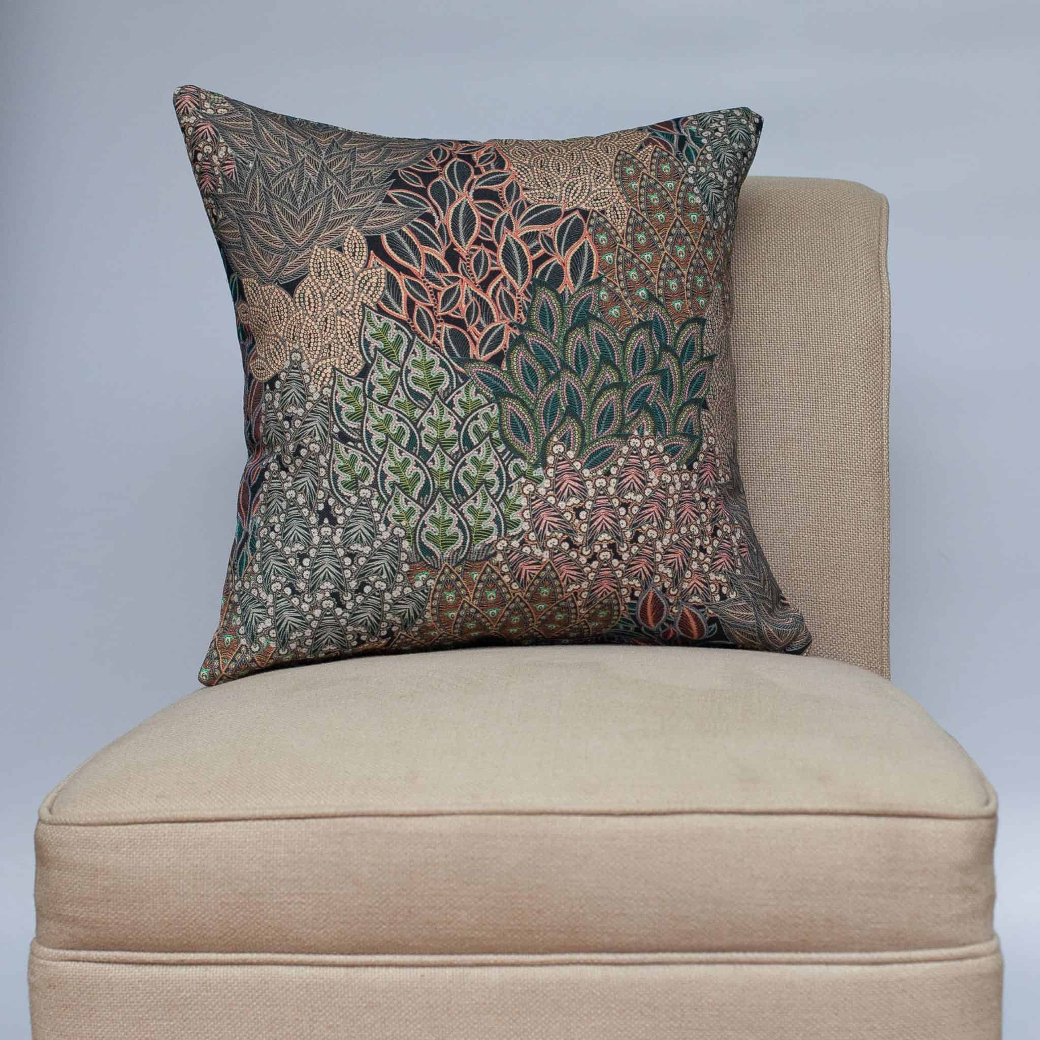 Winter Garden Linen Blend Extra-Large Cushion in Olive - Linen Loft