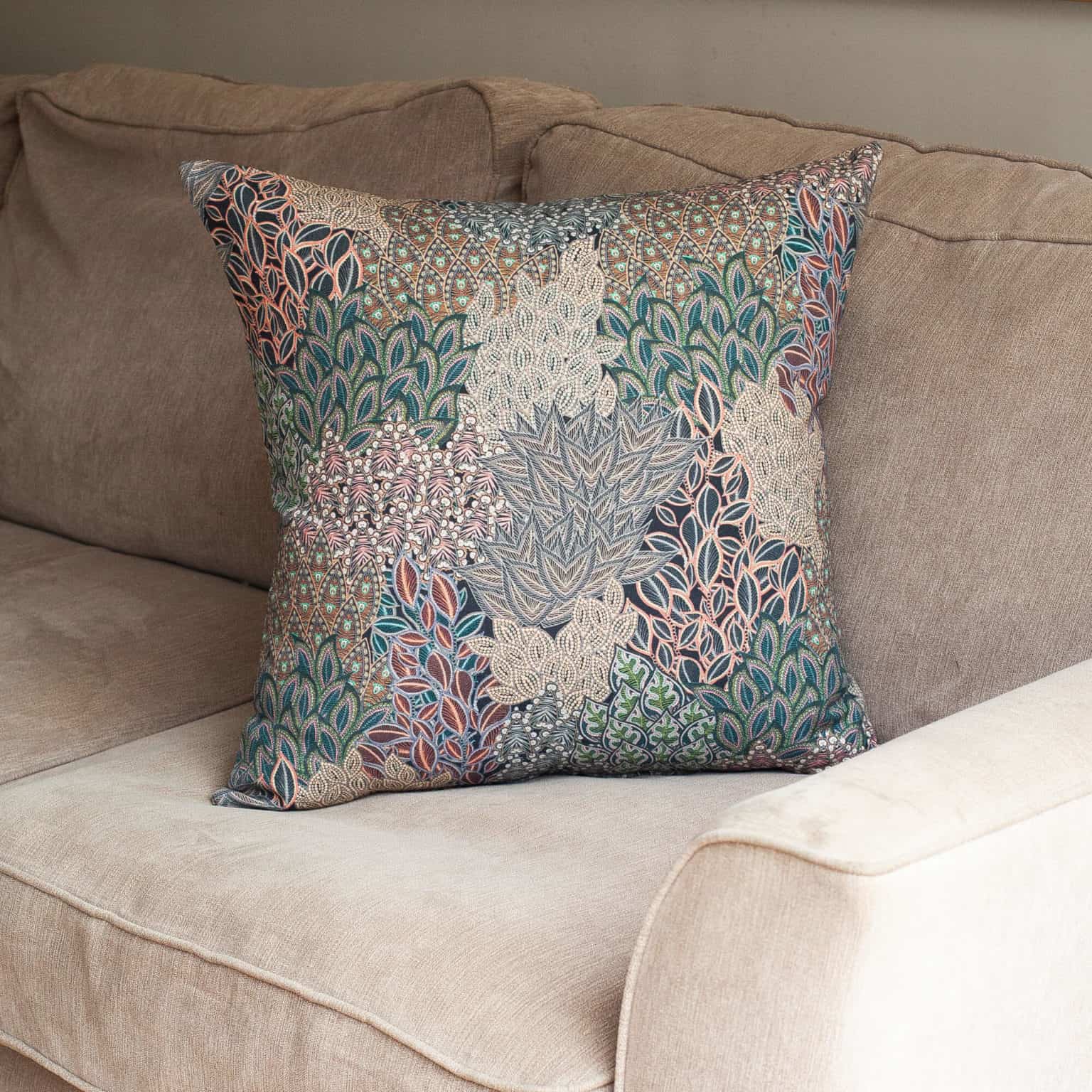 Winter Garden Linen Blend Extra-Large Cushion in Olive - Linen Loft