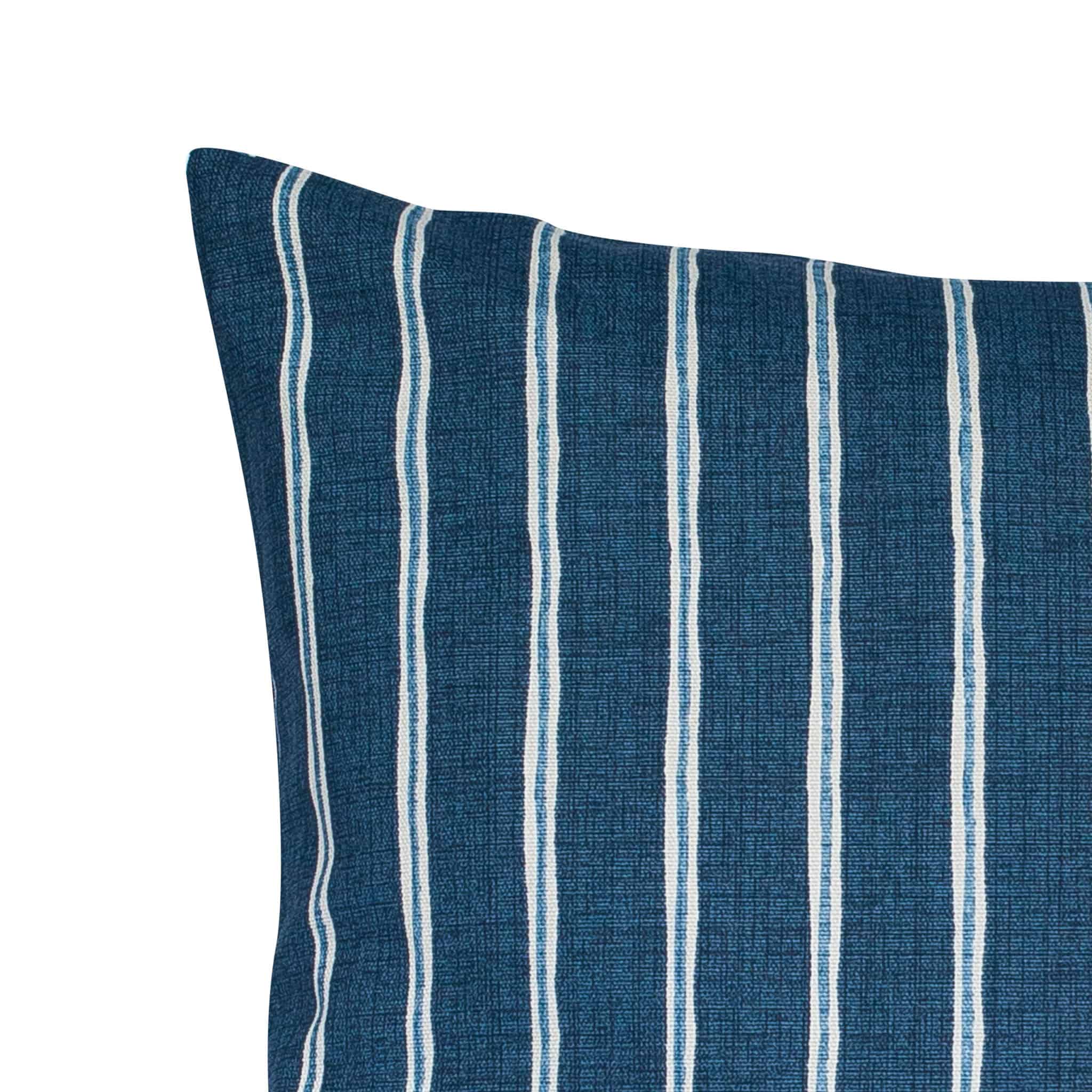 Cambridge Stripe XL Rectangular Cushion in Indigo - Linen Loft