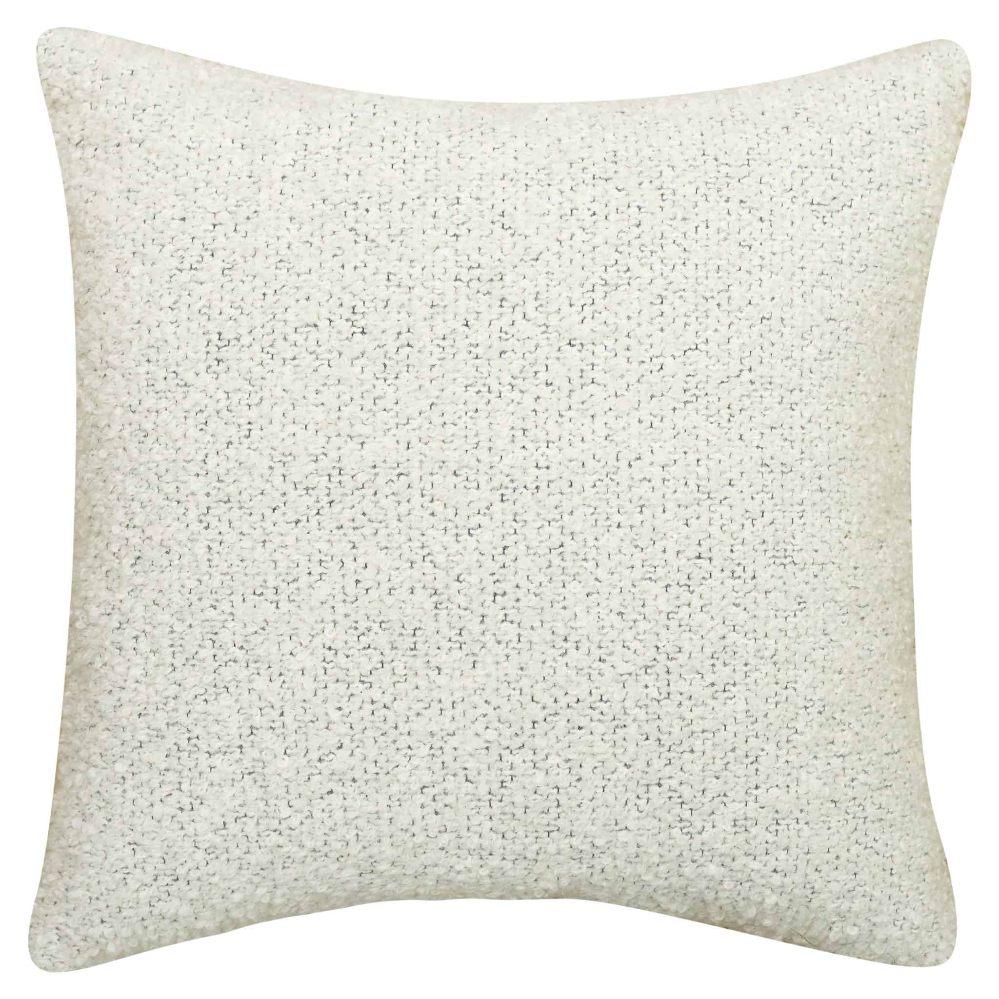 Textured Teddy Bear Boucle Cushion in Cream - Linen Loft