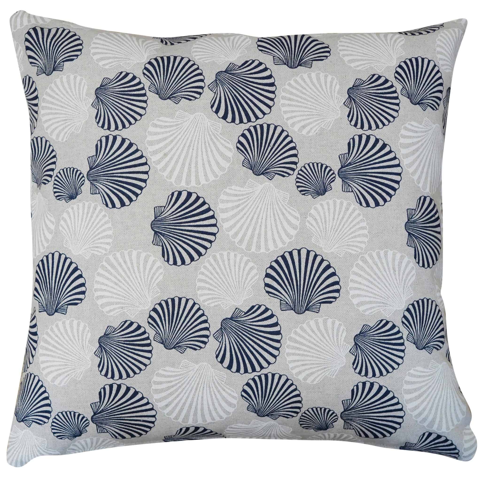 Linen Effect Seashells Cushion - Linen Loft