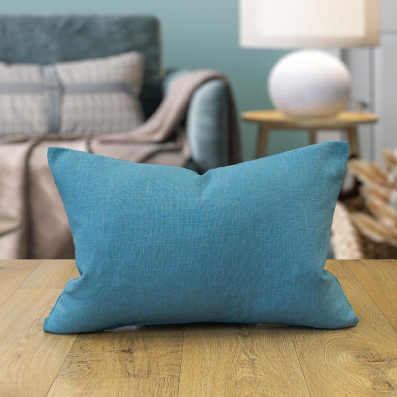 100% Linen Boudoir Cushion Cover in Teal - Linen Loft