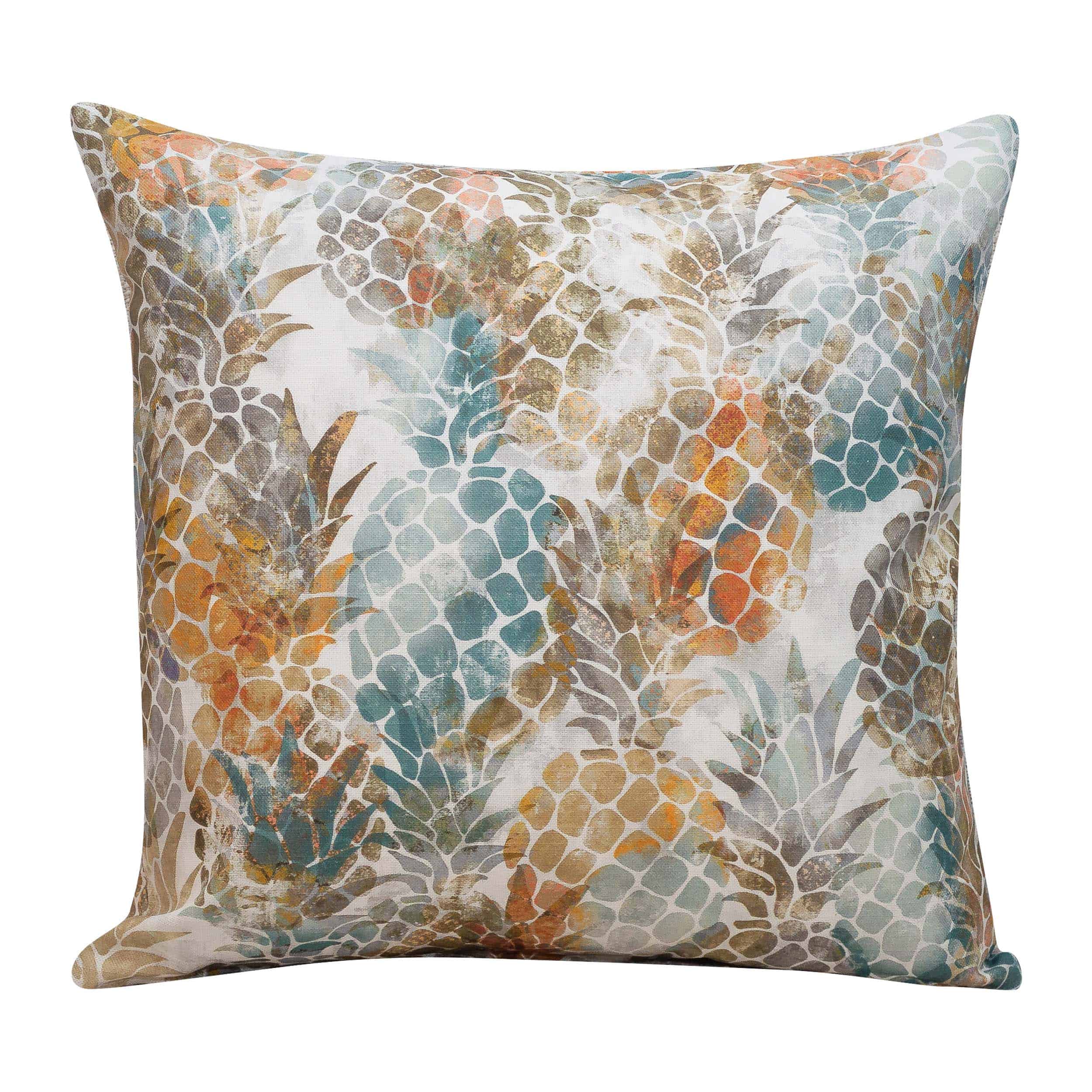 Abstract Pineapple Print Cushion in Terracotta - Linen Loft