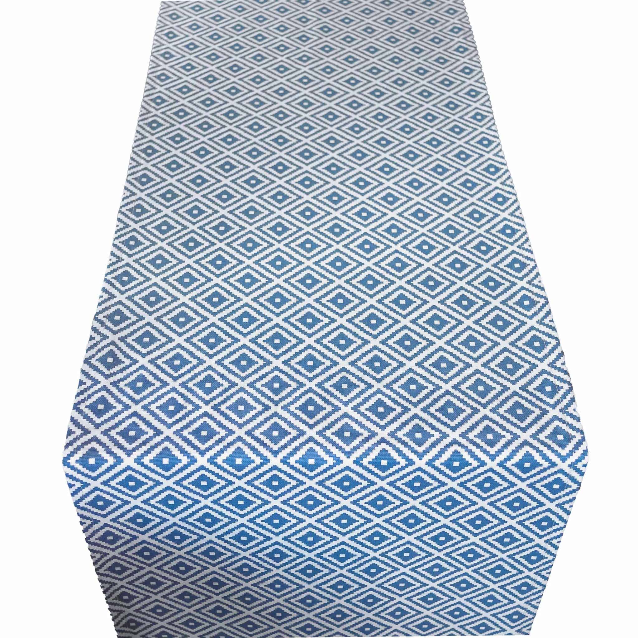 Scandi Ikat Table Runner in Denim - Linen Loft